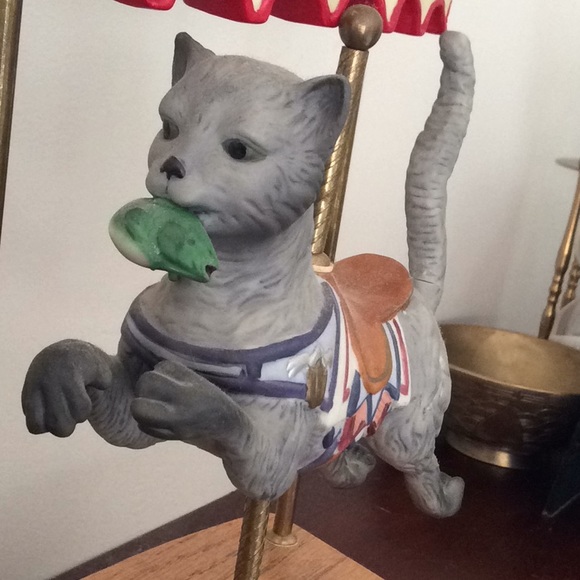 Willits Design | Accessories | Antique Porcelainwood Carousel Cat ...